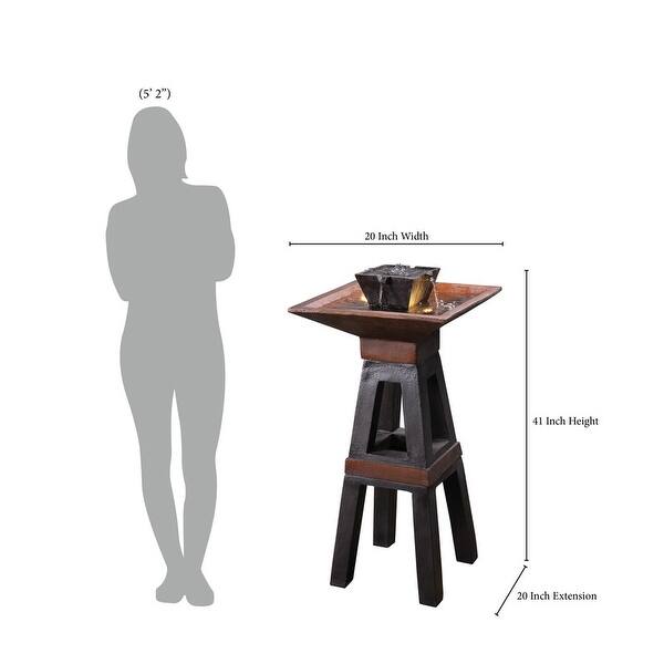 Kobe Copper and Bronze Indoor/Outdoor Floor Fountain - 20" x 41" - Bed ...
