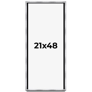 21x48 Shadow Box Frame Silver | 1.375 Inches Deep Real Wood - Bed Bath ...