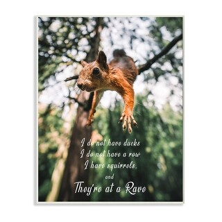 Stupell No Ducks in Row, Only Squirrels at Rave Phrase Wood Wall Art ...