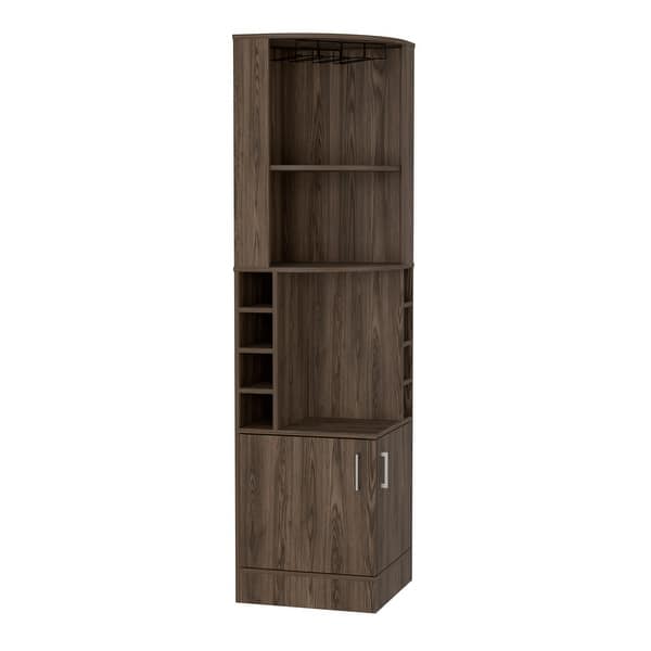 TUHOME Syrah Corner Bar Cabinet with 2-Doors and 8 Cubbies - N/A - Bed ...