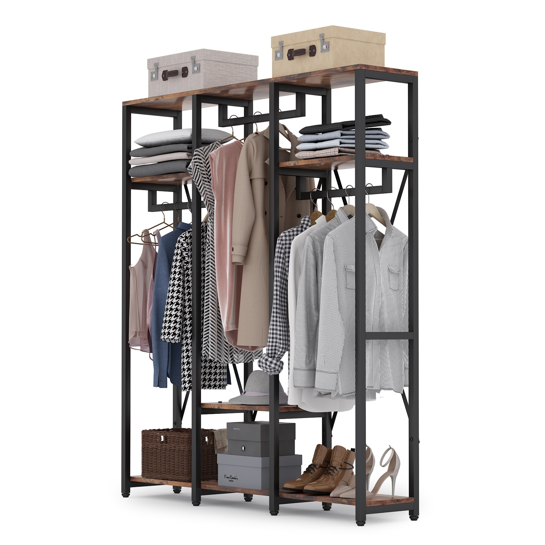 Heavy Duty L Shape Clothes Rack,Freestanding Corner Closet Organizer ...