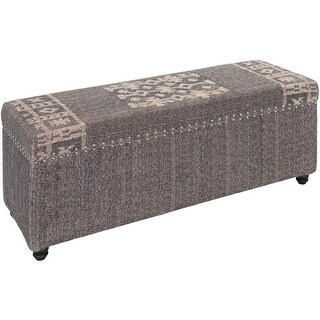 Zafar Patterned Storage Bench with Hinged Lid - Bed Bath & Beyond ...