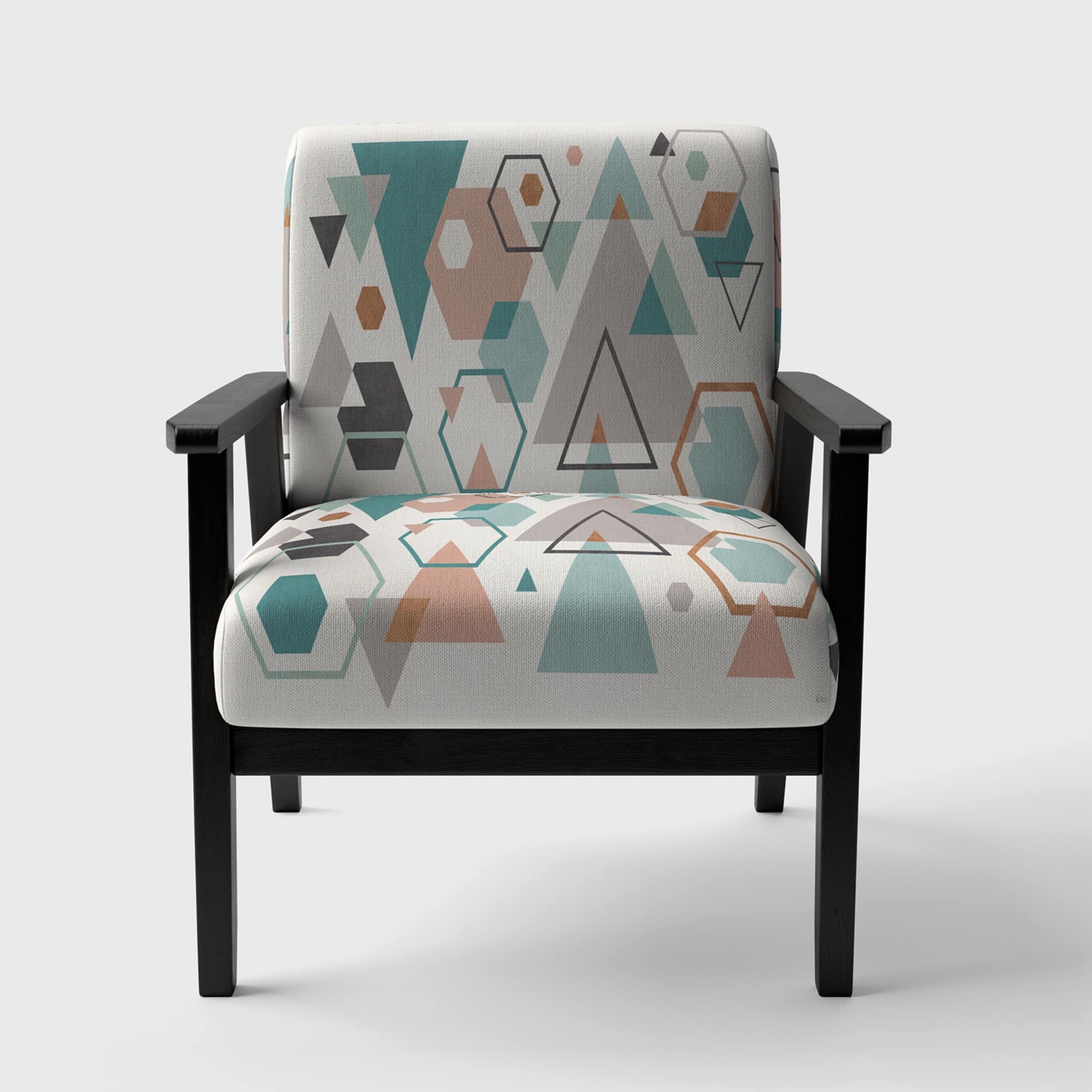 Designart "Geometric Hexagons Pattern VI" Upholstered Transitional ...