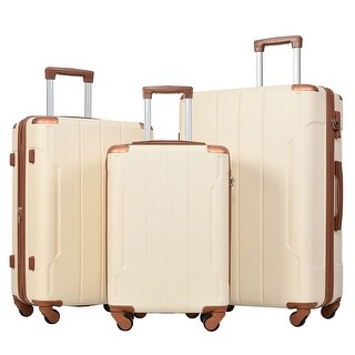 Brown white Hardshell Luggage Lightweight Suitcase Sets - Bed Bath ...
