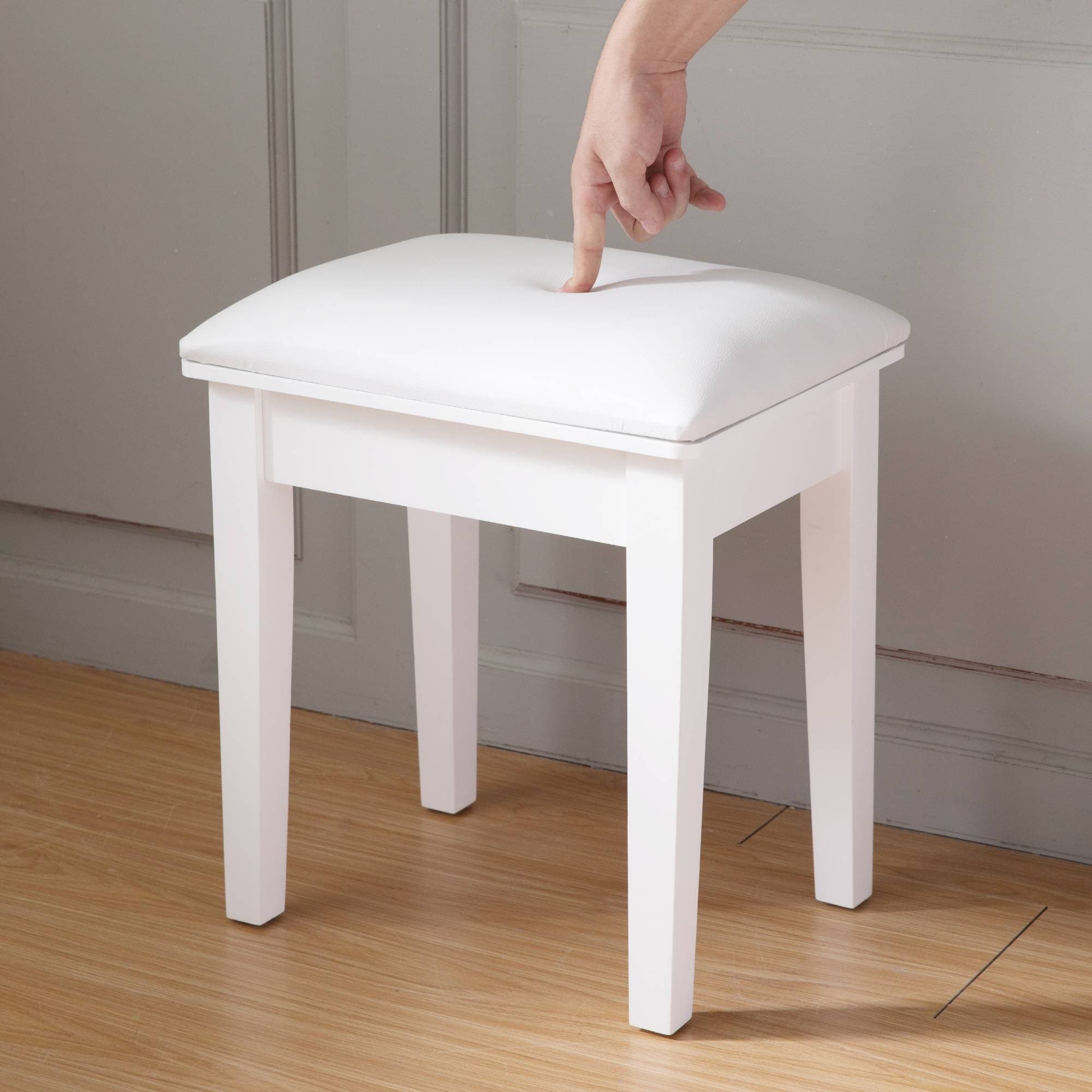 Vanity Stool Bench with Solid Wood Leg - Bed Bath & Beyond - 38450124