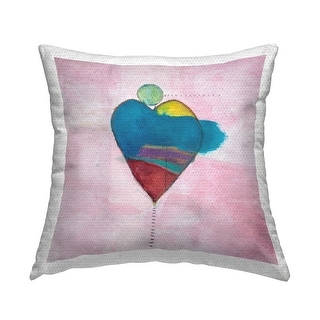 Stupell Vivid Heart Shape Symbol Printed Outdoor Throw Pillow Design by ...