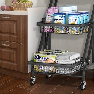 3-Tier Folding Rolling Cart - Bed Bath & Beyond - 37527881