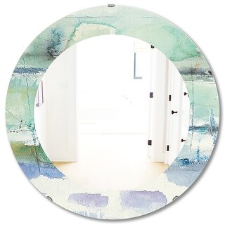 Designart 'Geometric Cream Block I' Printed Modern WallMirror ...