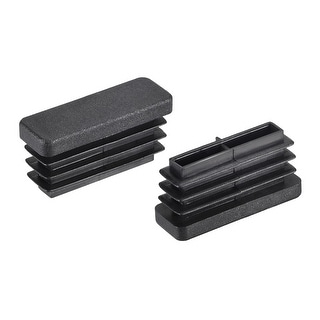 38x13mm Rectangle PP Tubing End Cap Pipe Tube Cover Insert Black 30Pcs ...