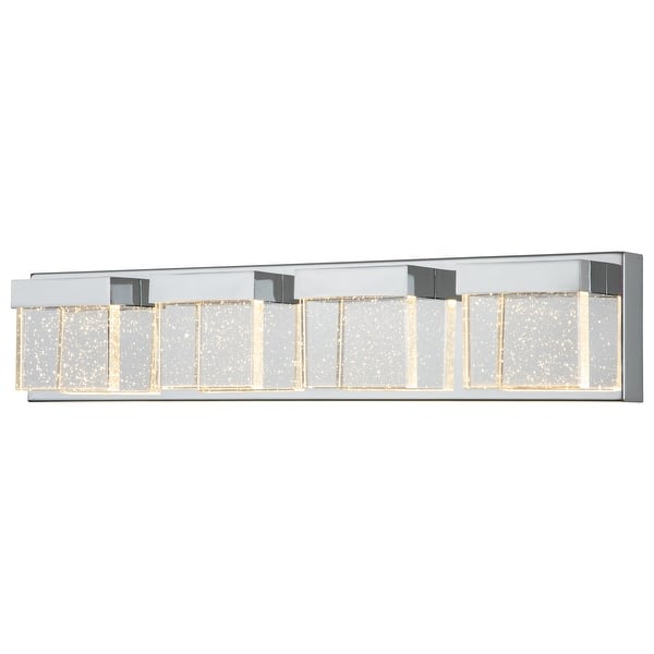 3/4-Light Chrome Integrated LED Bubble Crystal Vanity Light - Bed Bath ...