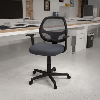 Flash Fundamentals Mid-Back Gray Mesh Swivel Ergonomic Task Office ...