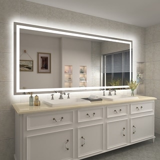 Apmir Super Bright Front and Back LED Lighted Anti-Fog Wall Bathroom ...