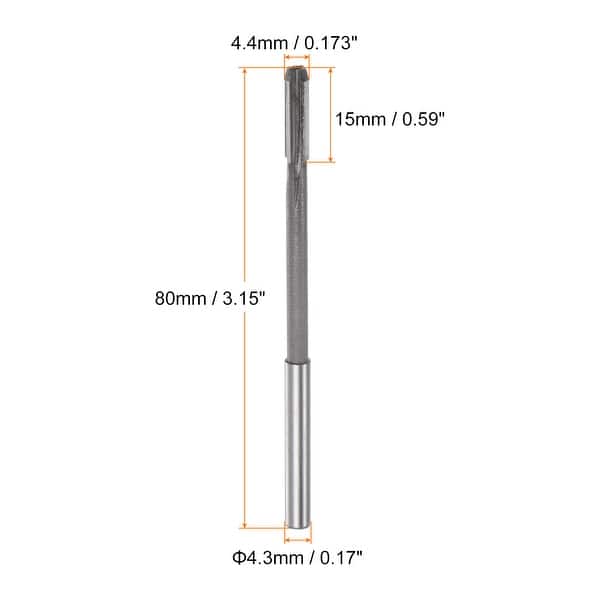 4.4mm H7 Tungsten Carbide Tip Straight Flutes Lathe Machine Chucking ...