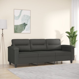 3-Seater Sofa Dark Gray 70.9" Microfiber Fabric - Bed Bath & Beyond ...