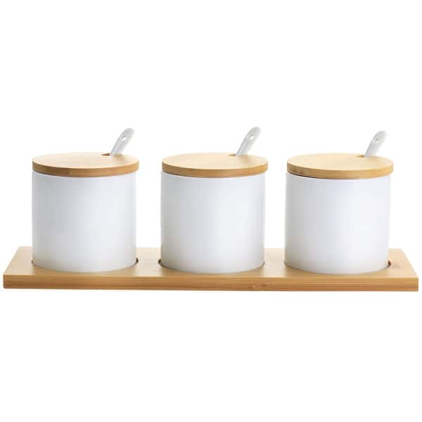 Gibson Elite Gracious Dining 10Pc Ceramic Condiment Jars Set White - 10 ...