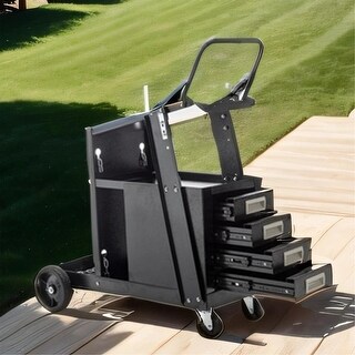 2-Tier 4 Drawers Welding Cart, Welder Cart with Swivel Wheels - Bed ...
