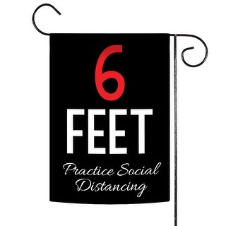 Black 6 Feet Practice Social Distancing Outdoor Mini Flag 18"x12.5 ...