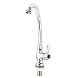 Silver Tone 1/2 PT Threaded 90 Degree Turn Single Lever Water Tap ...