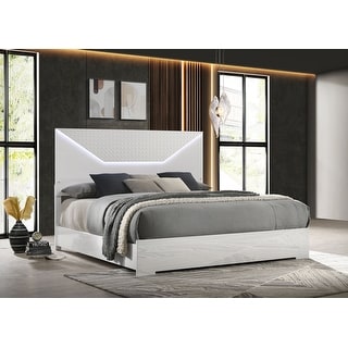 Pierce Queen Panel Bed LED Headboard - Bed Bath & Beyond - 43692500