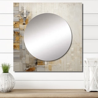 Designart "Gold And White Abstract Split II" Abstract Shapes Wall ...