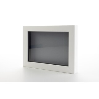 White 10x20 Wood Shadow Box with Grey Acid-Free Backing - With 11/16 ...