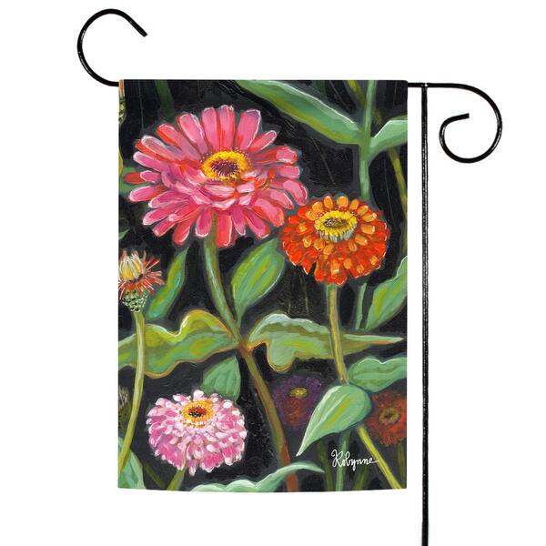 Pink & Orange Zinnias Floral Outdoor Mini Garden Flag 18"x12.5" - Bed ...