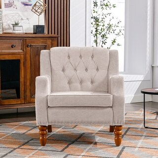 Beige Accent Chair, Living Room Chair - Bed Bath & Beyond - 37863206