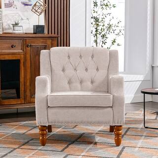 Beige Accent Chair, Living Room Chair - Bed Bath & Beyond - 37863206