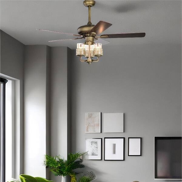Traditional Ceiling Fan with 3 Lights, Adjustable Height - Bed Bath ...