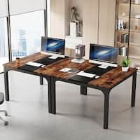 Small Square Computer Desk Set of 2 for Home Office,Double Computer ...