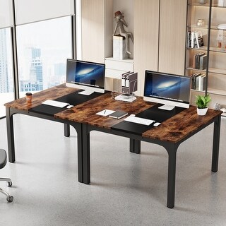 Small Square Computer Desk Set of 2 for Home Office,Double Computer ...
