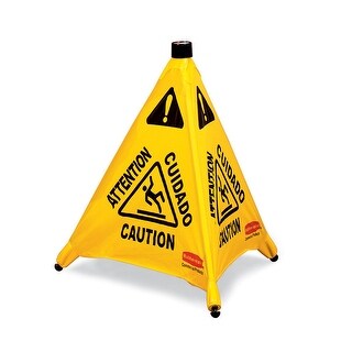 Rubbermaid Pop-Up Safety Cone, Caution, 20" - Yellow - 21"L x 21"W x 20 ...