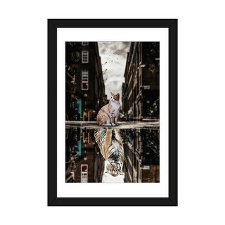 iCanvas "Big Cat Or Big Tiger Puddle Reflection In City" by GEN Z PFA ...