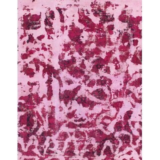 Ahgly Company Machine Washable Abstract Pastel Purple Pink Area Rugs ...