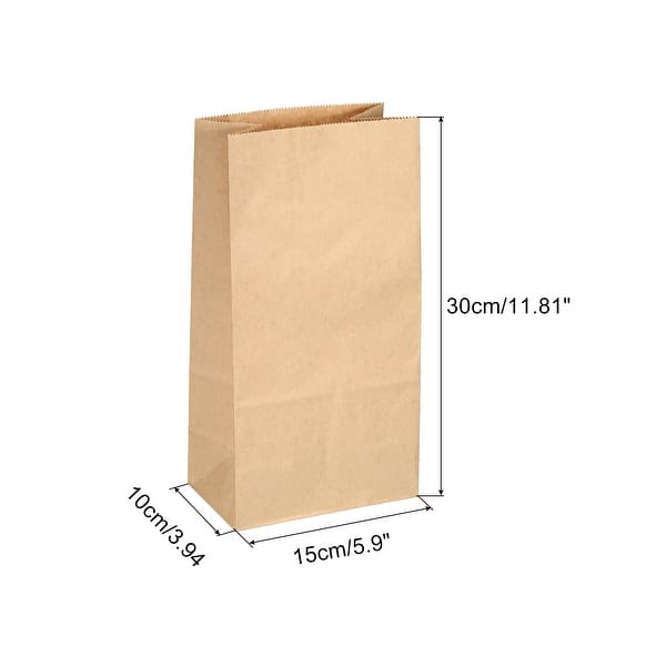 Paper Bags Brown Paper Grocery Bag 8lb 5.9x3.9x11.8 inch 65g, Pack of ...