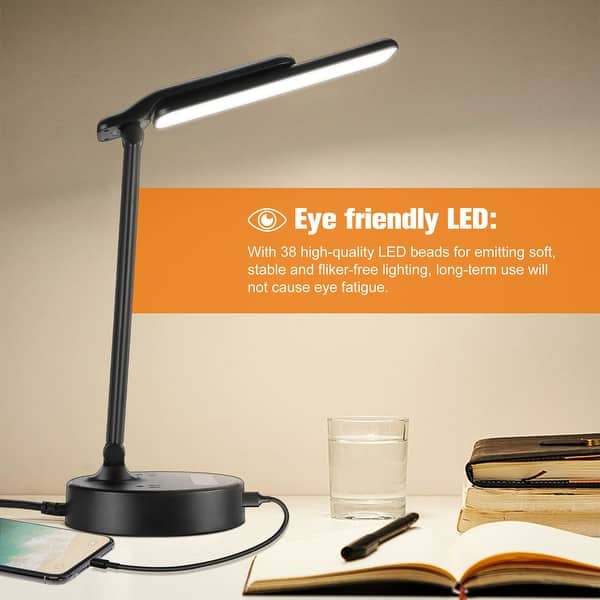 Dimmable LED Desk Lamp Touch Table Reading Light - Black - M - Bed Bath ...