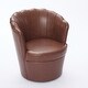 Petal-Inspired Swivel Chair – 360° Rotating Metal Base, Genuine Top ...