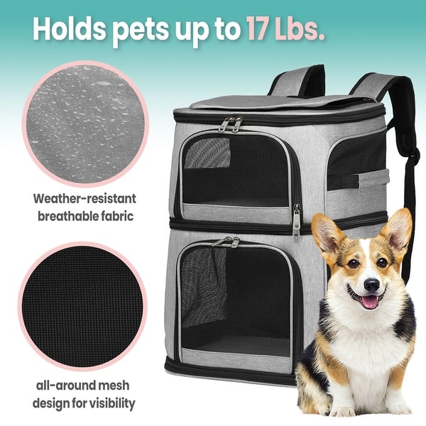 Critter Sitters Double Decker Pet Backpack for 17 Lbs. and Under Cats ...