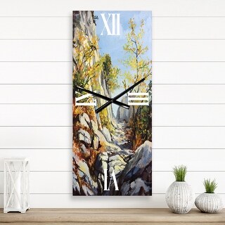 Designart 'Marble Path In Autumn' Traditional Metal Wall Clock - Bed ...