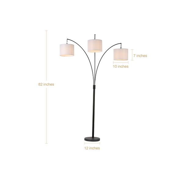 Defong 82 Inch Modern 3-Light Arch Floor Lamp with 3-Way Switch - Black ...