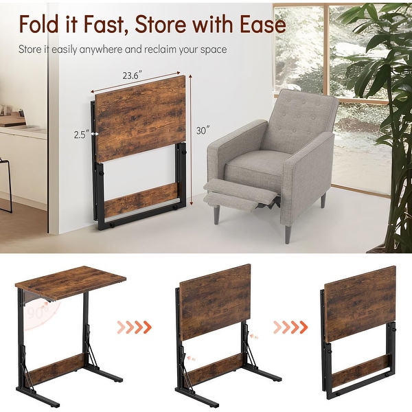 24 Folding C Shaped End Table Small Sofa Side Laptop Desk On Sale Bed Bath Beyond 40131165