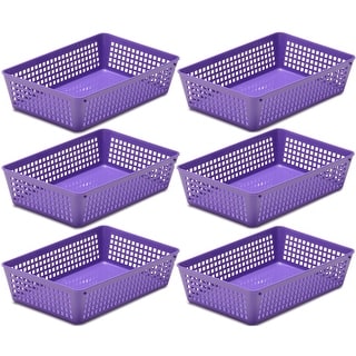 6-Pack Plastic Storage Baskets for Office Drawer, Classroom Desk - On ...