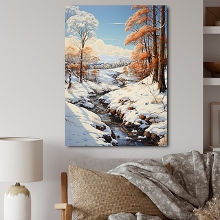 Designart "Snow Wonderland Pastoral" Snow Canvas Print - Bed Bath ...