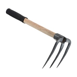 15.4" 3 Prongs Hand Gardening Hoe, Manganese Steel Loosening Soil Tool ...