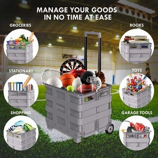 OrganizeMe Collapsible Foldable Heavy Duty Crate Grey - Bed Bath ...