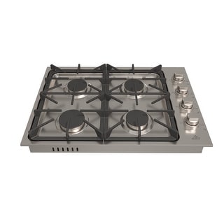 Recessed Gas Stove Cooktop in Stainless Steel with Sealed Burners, Cast ...