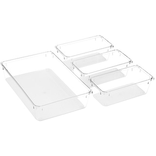 Clear Drawer Organizer Set for Home and Closet - 4 Pc Set - Bed Bath ...