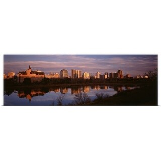 "Canada, Saskatchewan, Saskatoon, Buildings along a river" Poster Print ...