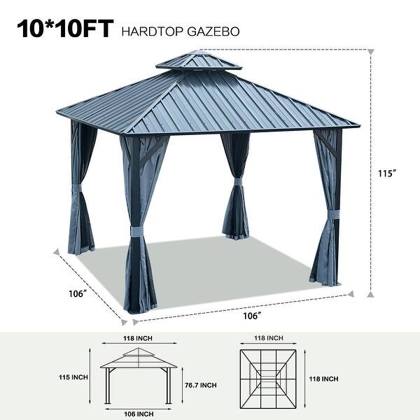 Outdoor Permanent Hardtop Gazebo Canopy - Bed Bath & Beyond - 40537155