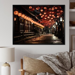 Designart "Japon Art Paper Lantern Glow II" Japanese Framed Wall Art ...